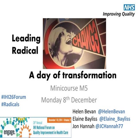 Full slide deck for Minicourse M5 "Leading radical change a day of ...