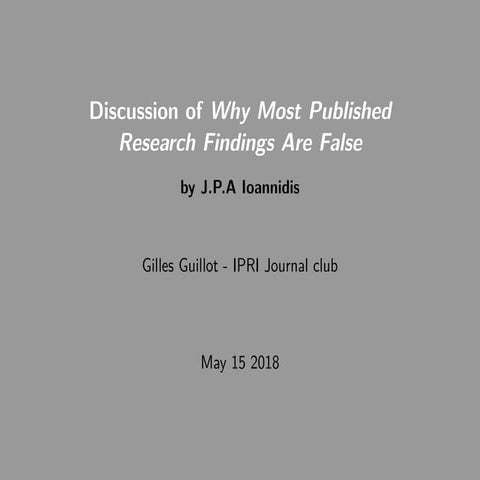 Why most published research findings are false | PPT