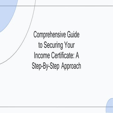 Step-By-Step Guide To Apply For An Income Certificate | PDF