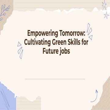 Ppt for school project on the topic "Green Skills" | PPTX