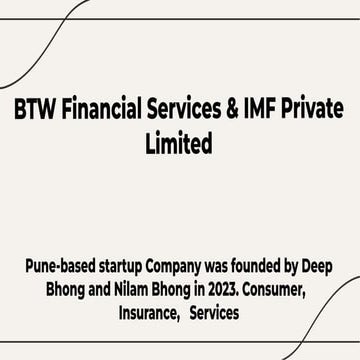BTW Financial Services & IMF Private Limited | PDF