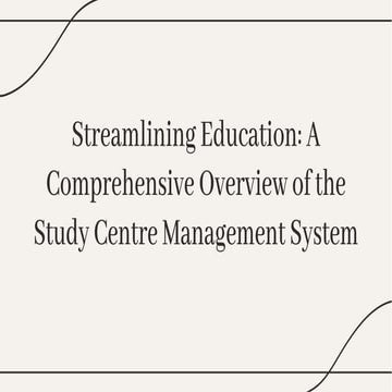 overview of studycentre management system | PDF