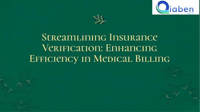 Streamlining insurance verification enhancing efficiency in medical ... Streamlining insurance verification enhancing efficiency in medical ...