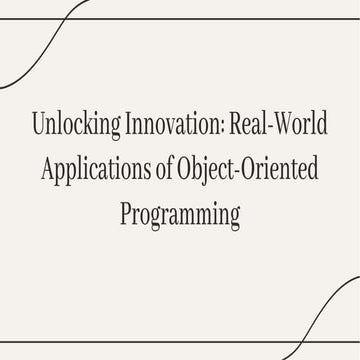 Real-World Applications of OOP (computer Science) | PDF