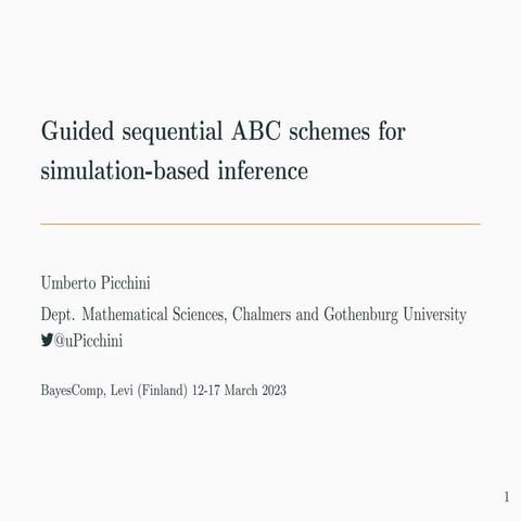 Guided Sequential Abc Schemes For Simulation Based Inference Ppt