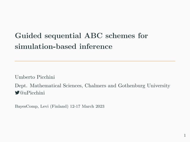 Guided Sequential Abc Schemes For Simulation Based Inference Ppt