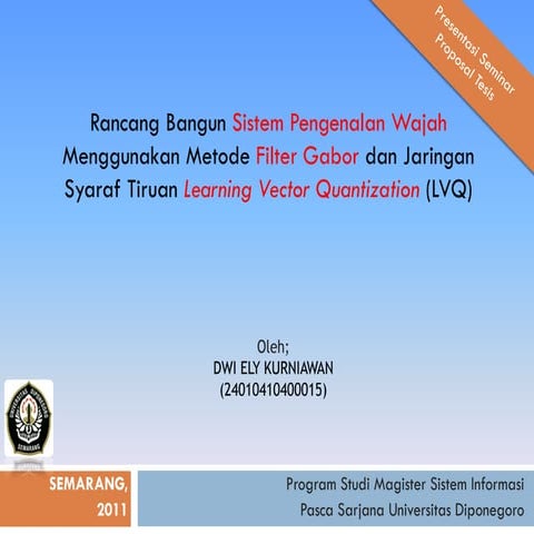 Proposal Sistem Pengenalan Wajah Ppt