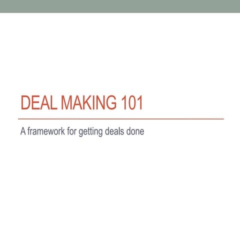 Deal Making 101 | PPT