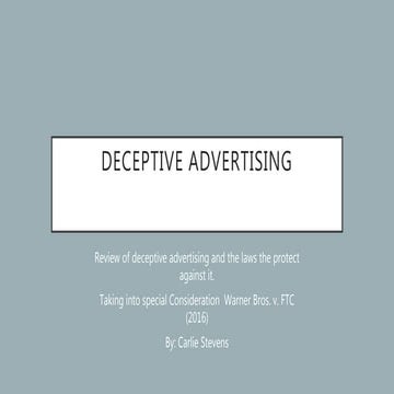Deceptive Advertising | PPTX