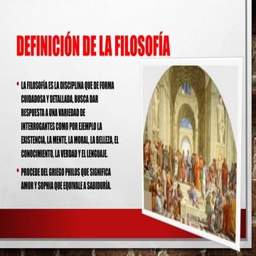 Definición y divisiones de la filosofía | PPT