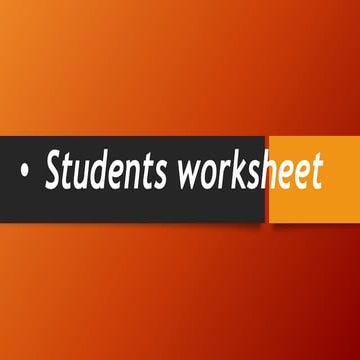 students worksheet | PPT