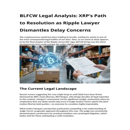 BLFCW Legal Analysis: XRP's Path to Resolution as Ripple Lawyer ...