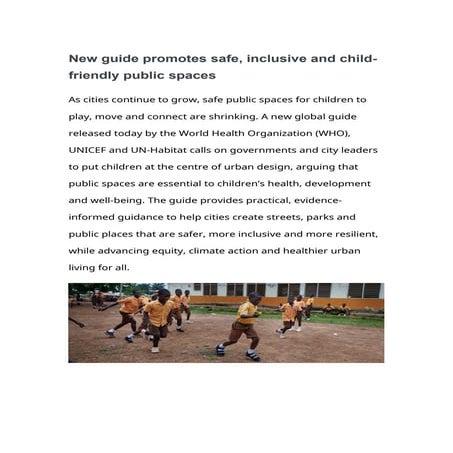 New guide promotes safe, inclusive and child-friendly public spaces | DOCX