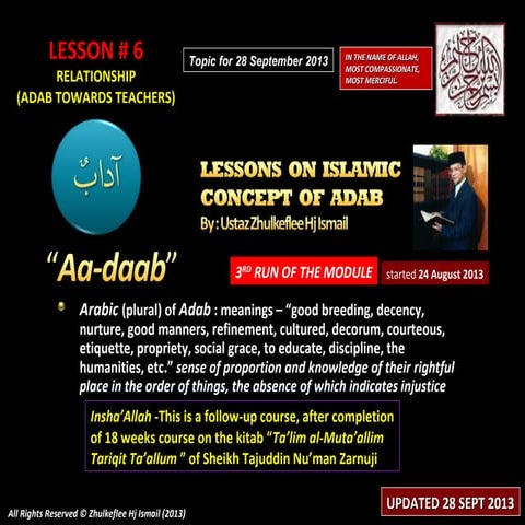 Slideshare (adab-2013)lesson#-6-relationship-(teachers)-(28-sept-2013 ...