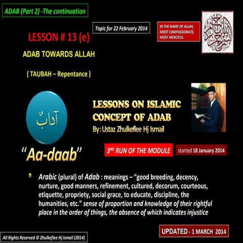 [Slideshare] adab-lesson#13(f)-adab-towards-allah-taubah'-repentance-[1 ...