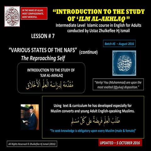 [Slideshare] akhlaq-batch#5-(aug-2016-intake) -lesson # 7 -types-of ...