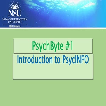 Byte 1: PsycINFO | PPTX