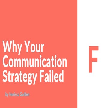 Why Your Communication Strategy Failed | PDF