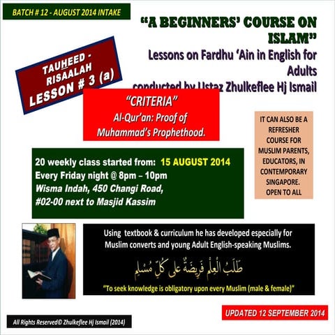 [Slideshare] fardh'ain(august-2014-batch)#3a-(ar-risaalah-basic-message ...