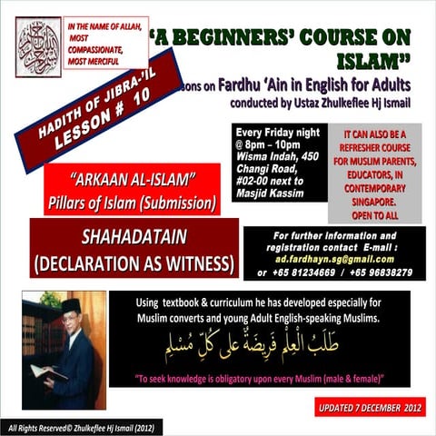 [Slideshare] fardhu'ain(2012)-lesson#10-arkaan-ul-islam-(1)shahadahtain ...