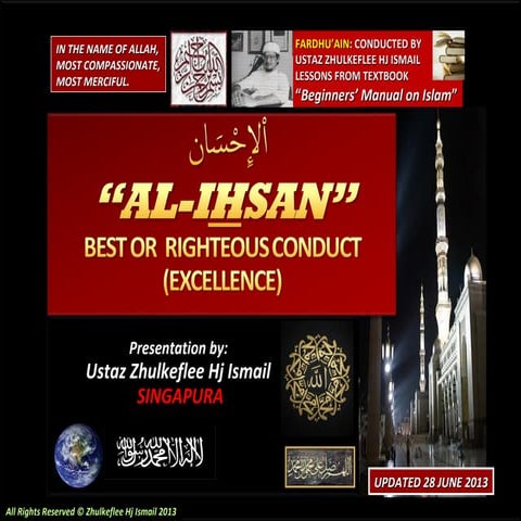 [Slideshare] fardhu'ain(feb-2013-batch)lesson# 15 -ihsan-excellence-or ...