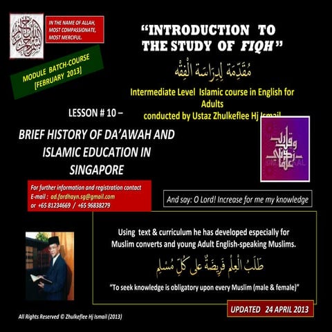 [Slideshare] fiqh-course-lesson-#10-(feb-2013-batch)-history-of-islamic ...