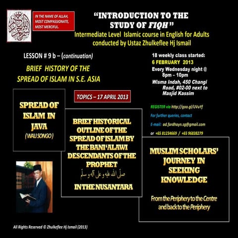 [Slideshare] fiqh-course-lesson-#9 b -(feb-2013-batch)-history-of-islam ...