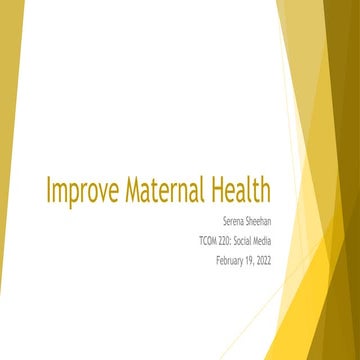 Improving Maternal Health | PPT