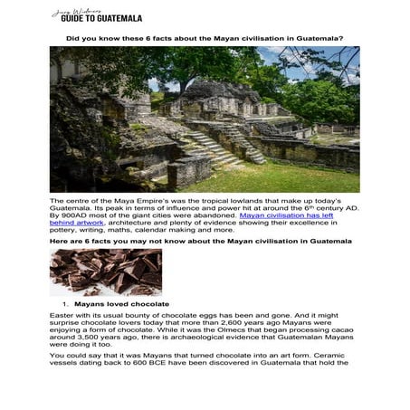 6 fascinating facts about the Mayan civilisation in Guatemala | Jürg ...