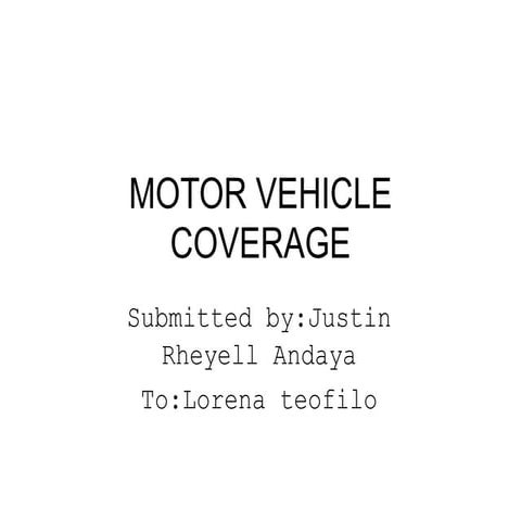 motor vehicle coverage | PPTX