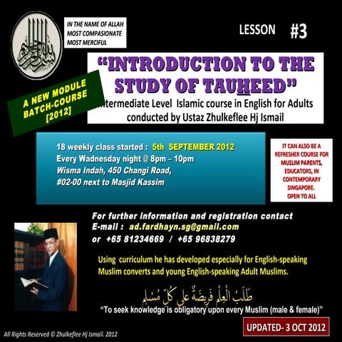 (Slideshare) )lesson#2c)tauhid-course-3-oct-2012 | PPT
