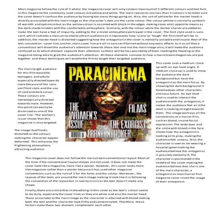 Inception Magazine Cover Analysis | PPTX