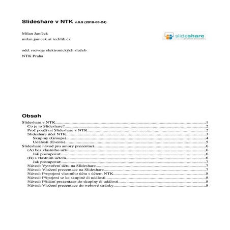 Slideshare: Návod pro NTK | PDF