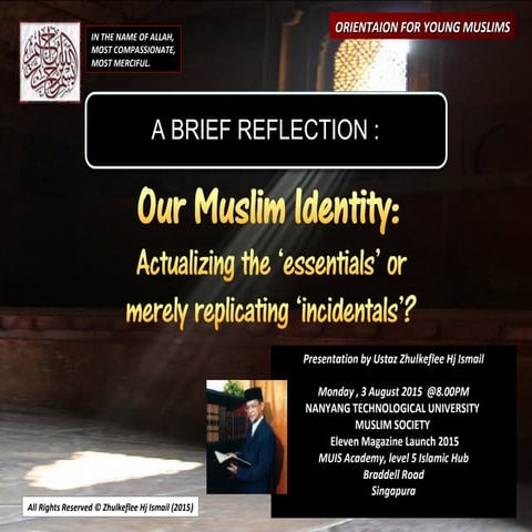 [Slideshare] our muslim identity(ntums-eleven-launch)-3-aug-2015 | PPT