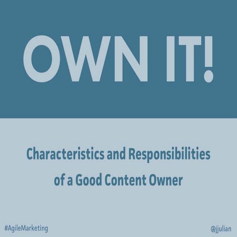 Agile Marketing - OWN IT! Characteristics and Responsibilities of a ...