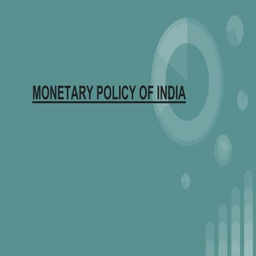 MONETARY POLICY OF INDIA | PPT