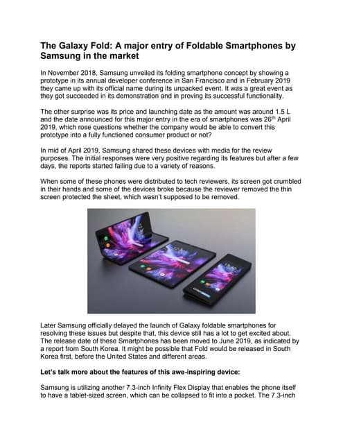 Foldable phones.pptx | Smartphones | Consumer Electronics