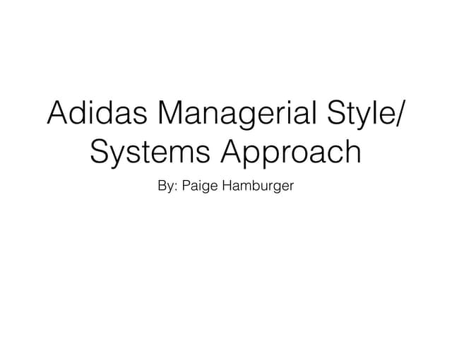 Adidas Management and Managerial Structure | PPTX | Large Business ...