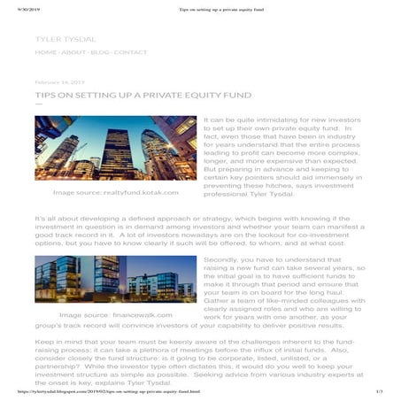 TIPS ON SETTING UP A PRIVATE EQUITY FUND | PDF