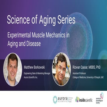Experimental Muscle Mechanics in Aging and Disease | PPT