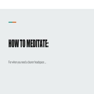 Ten steps to mindfulness meditation | PPT