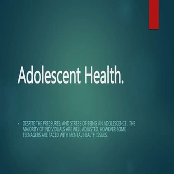 Slide Share Assignment - Adolescent Health | PPTX