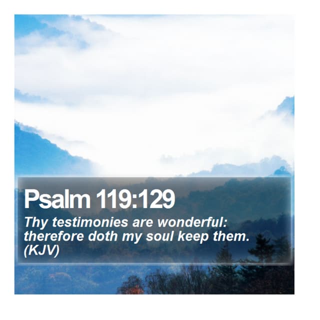 Psalm 119:129 - Daily Bible Verse | PDF