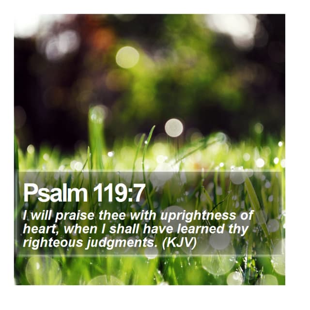 Psalm 119:7 - Daily Bible Verse | PDF