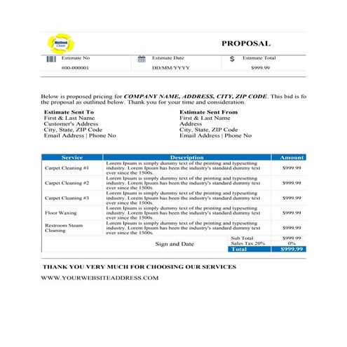 Sample Commercial Carpet Cleaning Proposal | PDF