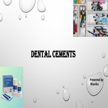DENTAL CEMENTS (DENTAL MATERIALS) | PPTX