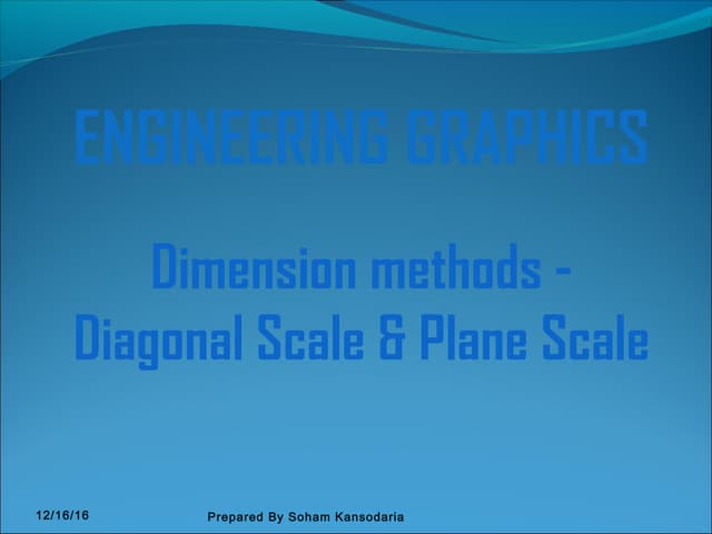 Plain scale and Diagonal Scale Engineering Graphics | PPTX