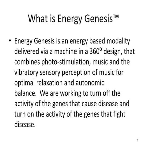 What is Energy Genesis | PPT