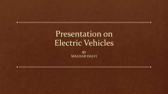 electric vehicle ppt | PPT