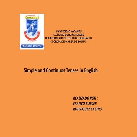 Simple and Continuous Tenses in English | PPT